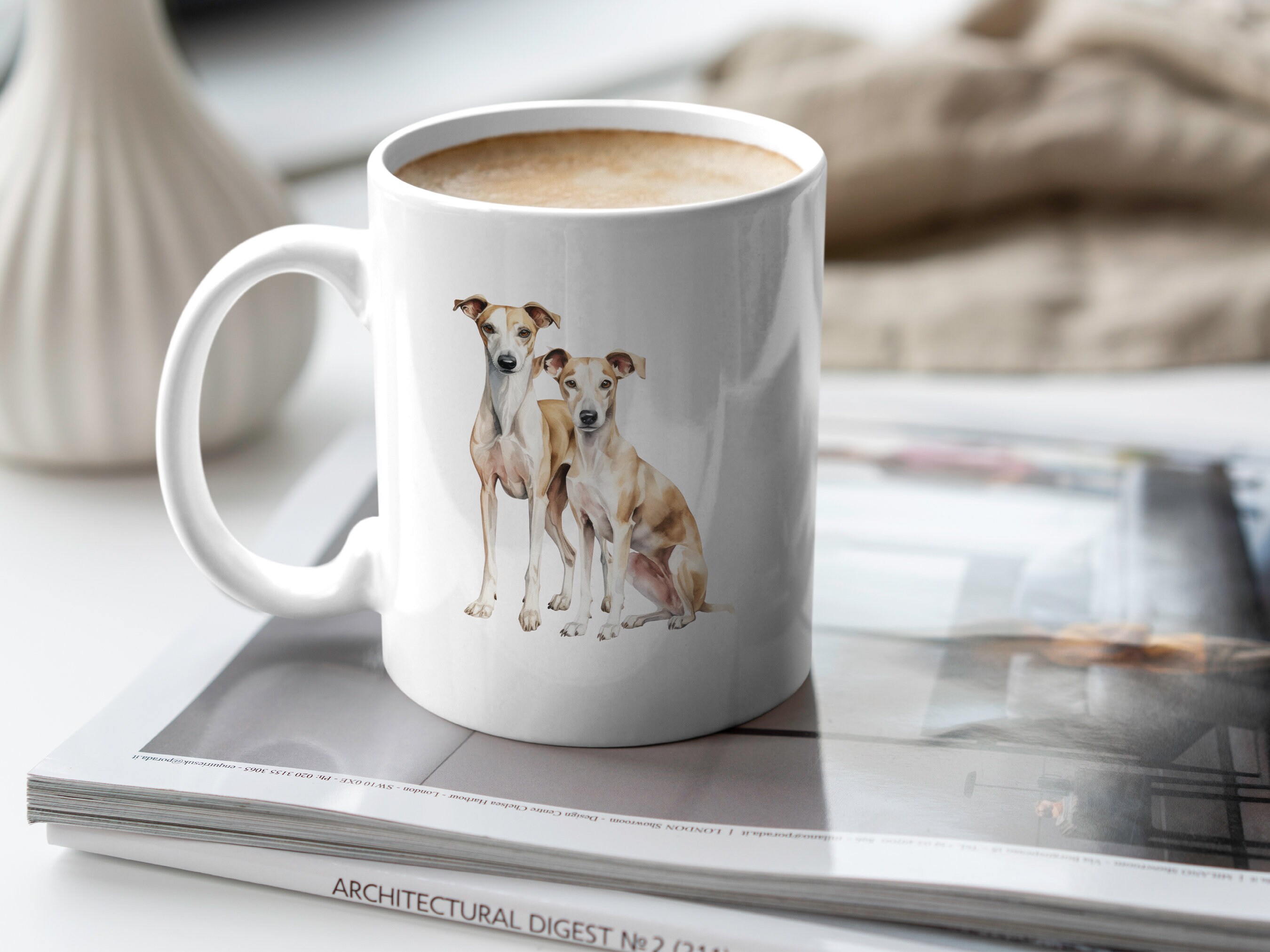 Whippet Dog Watercolor Clipart Set for Commercial Use - Whippet Dog ...