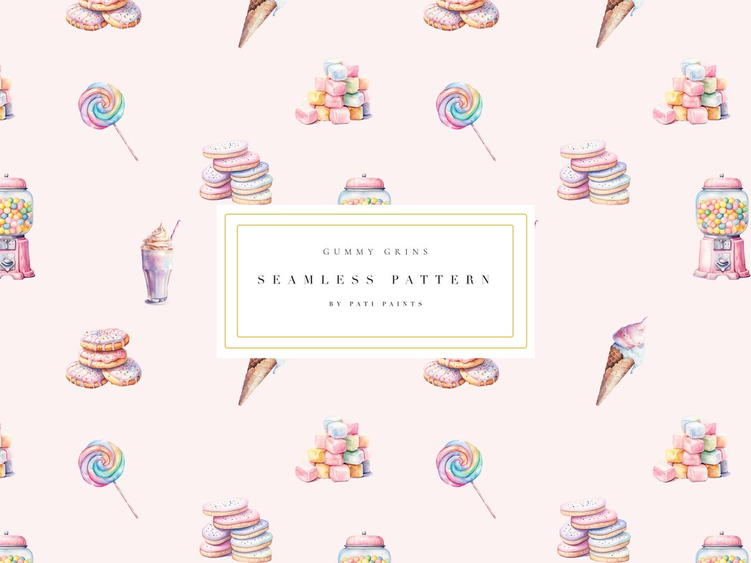 Watercolor Dessert Digital Paper - Scrapbook Paper - Pink Seamless ...