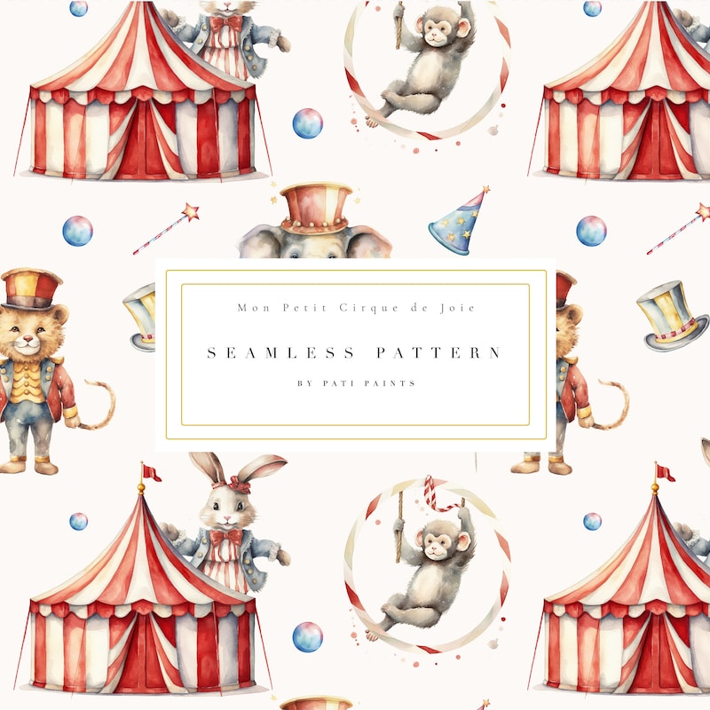 Circus Digital Paper - Etsy