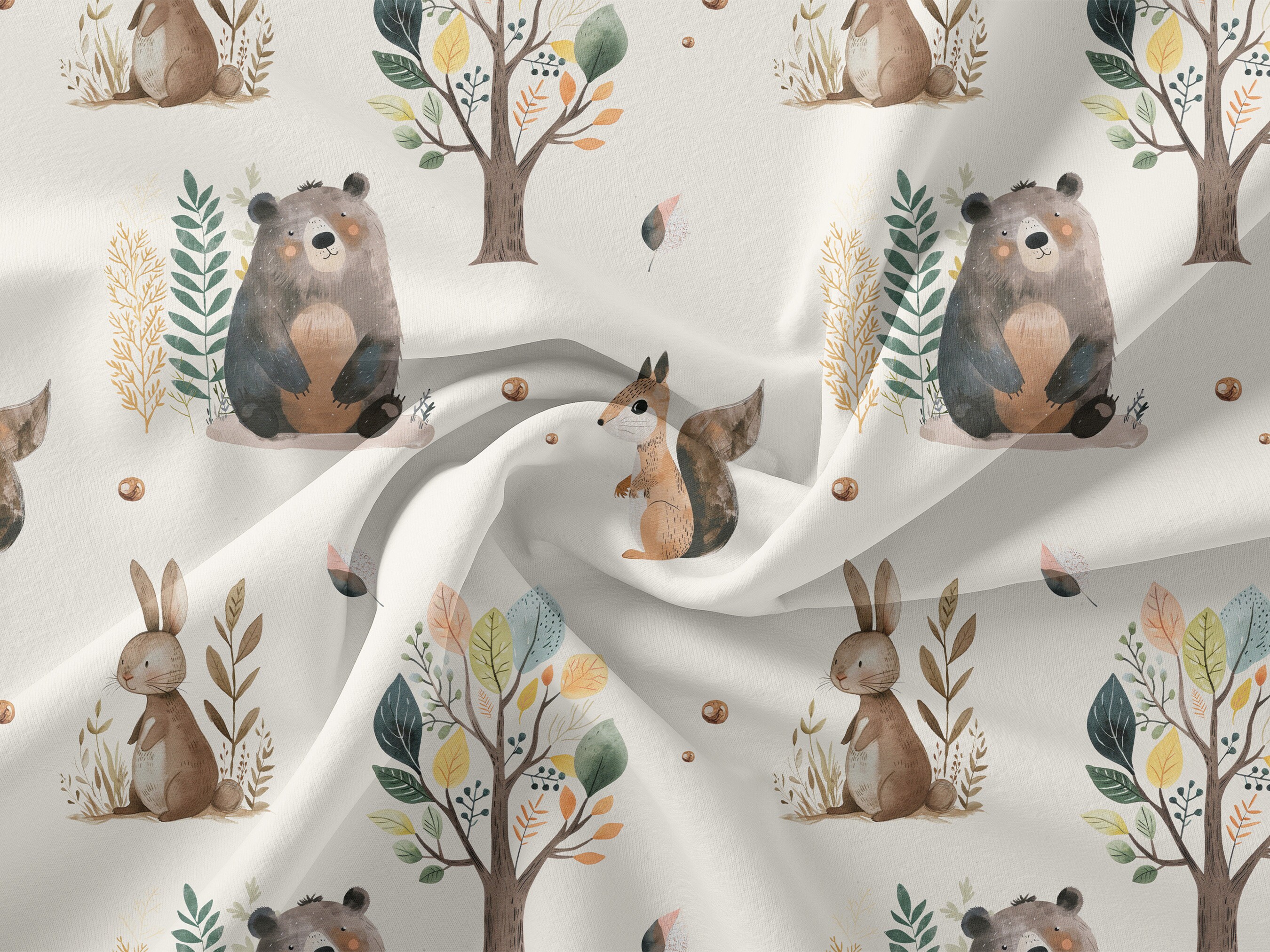 Woodland Animal Digital Paper Scrapbook Paper Nursery Seamless Pattern ...
