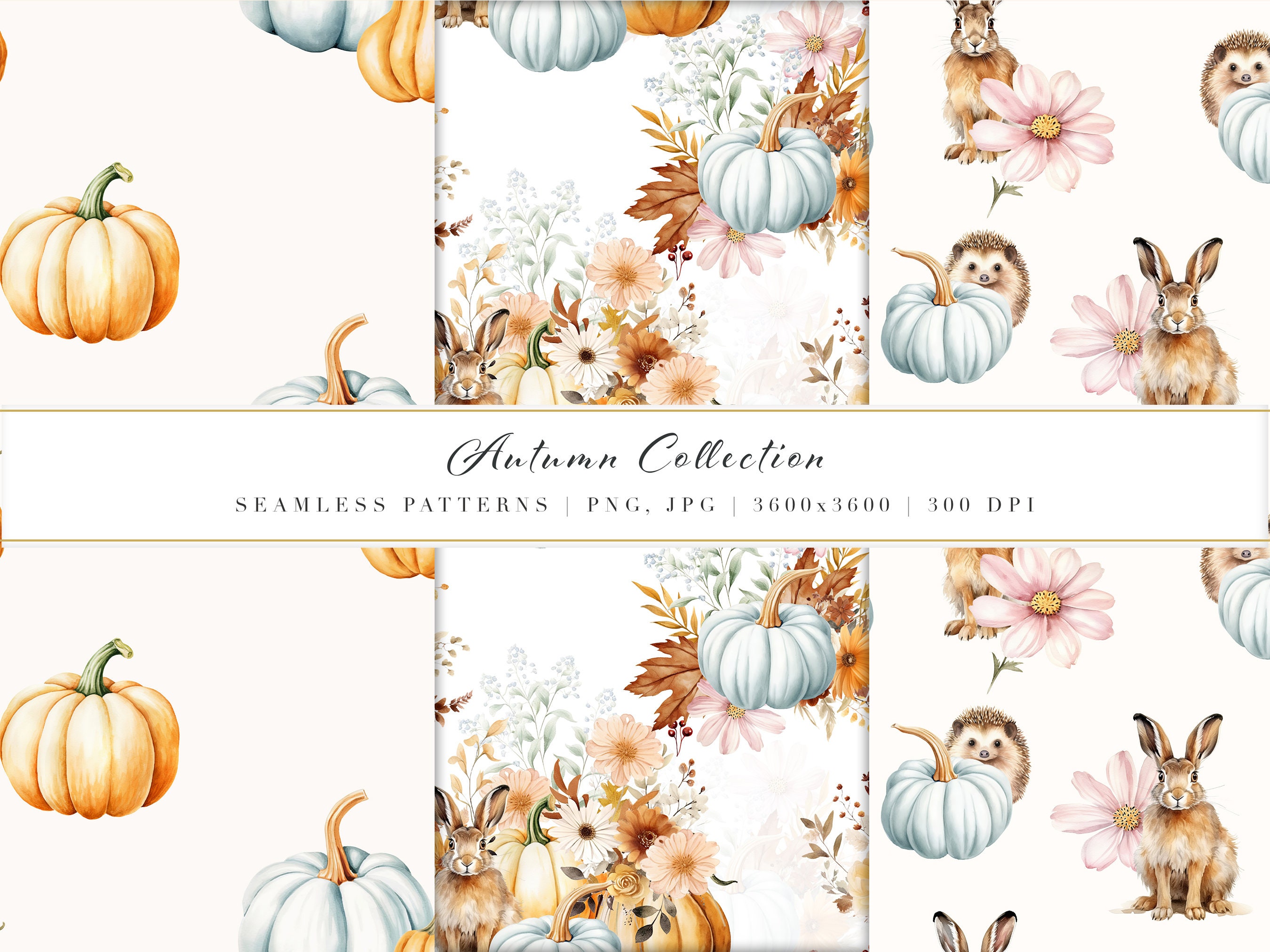 Watercolor Autumn Digital Clipart Watercolor Fall Floral - Etsy