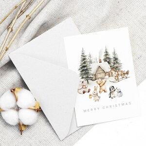 Winter Friends Clipart Set - Digital Background - Watercolor Seamless ...