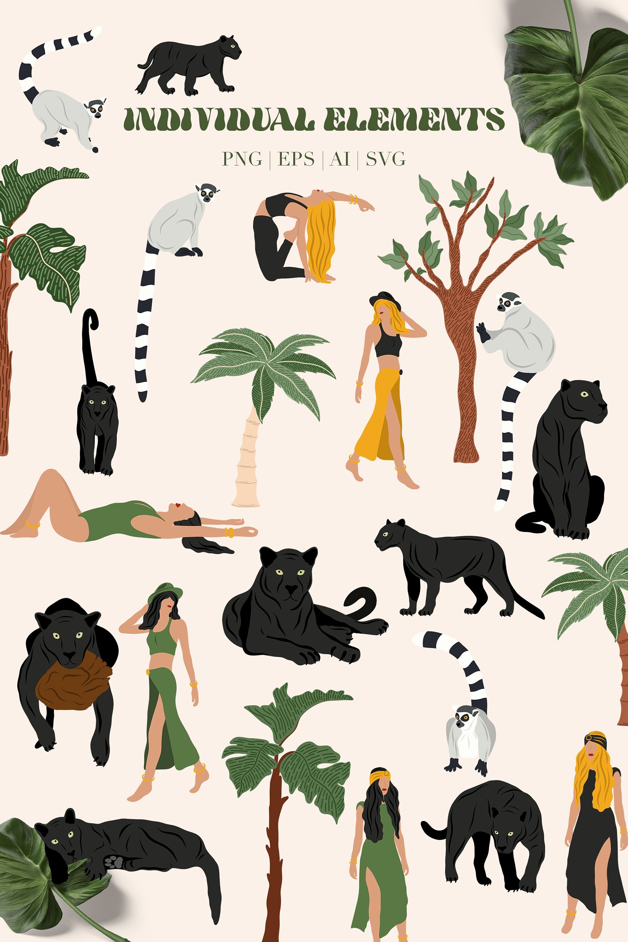 Wild and Free SVG Jungle Digital Clipart Wedding Branding - Etsy