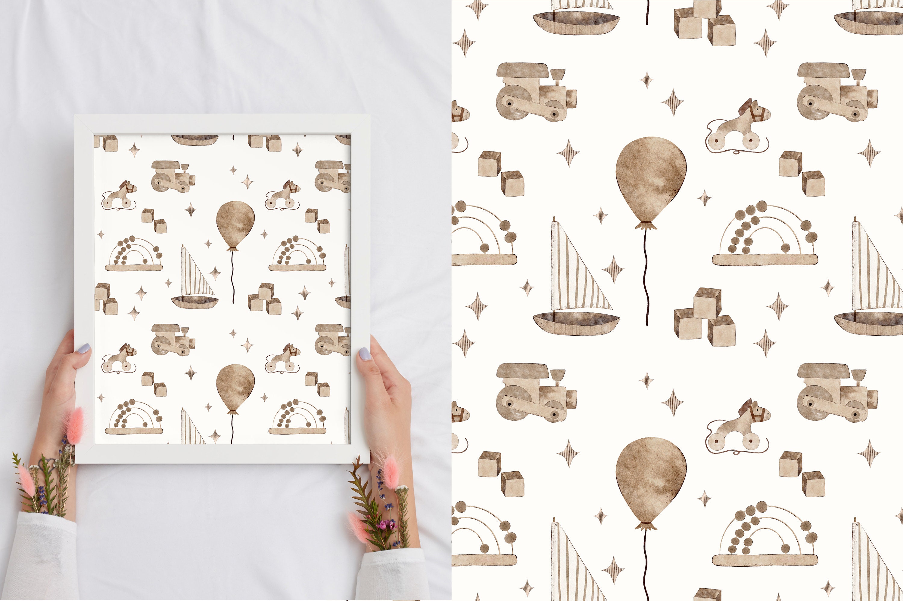 Vintage Watercolor Bear Digital Paper Set Watercolor - Etsy