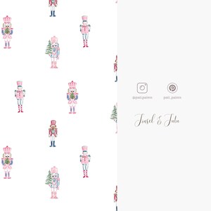Nutcracker Seamless Pattern, Pink Christmas Digital Paper, Cute Holiday ...