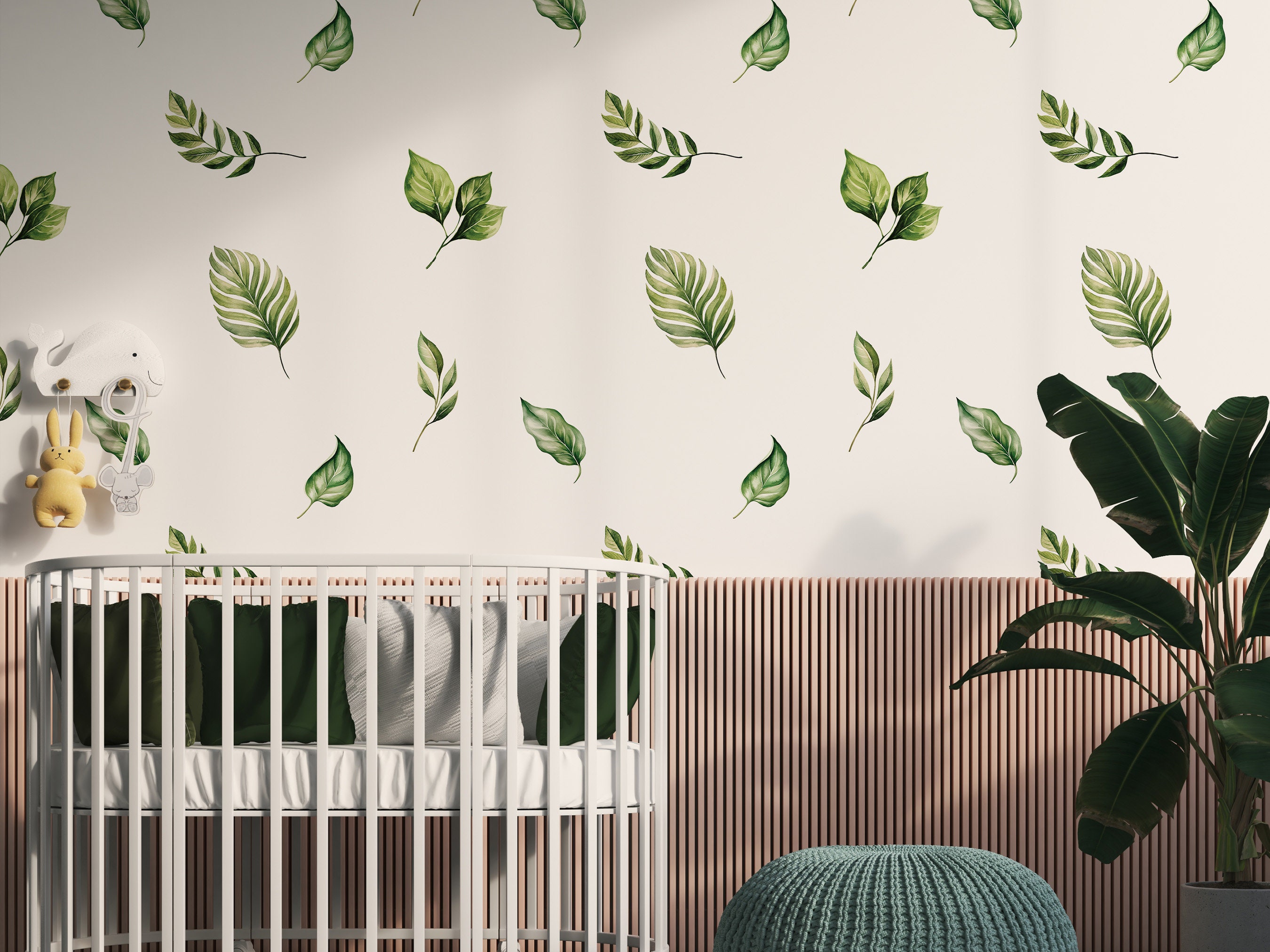 Greenery Leaf Digital Paper - Scrapbook Paper - Digital Background ...