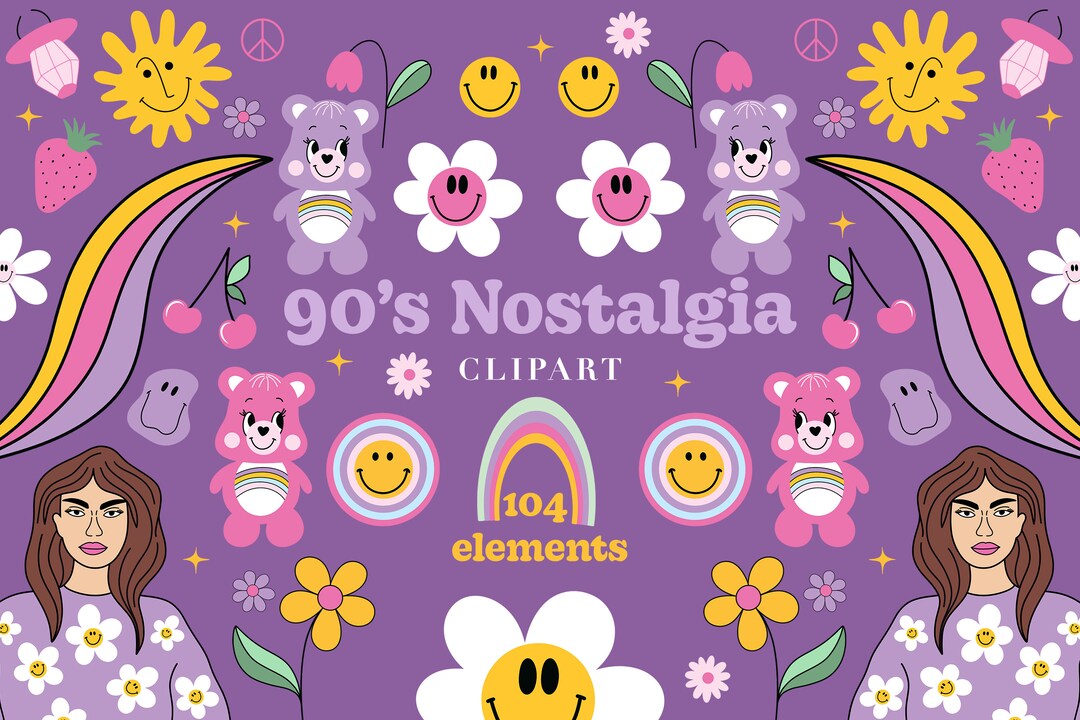 90s Nostalgia Clipart 90s Nostalgia Clipart Set Nostalgic 90s Aesthetic ...