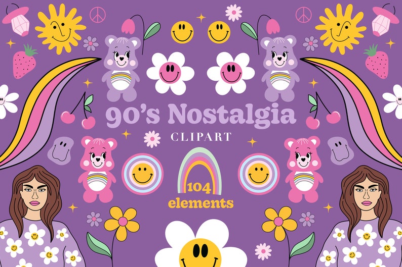 90s Nostalgia Clipart 90s Nostalgia Clipart Set Nostalgic 90s Aesthetic ...