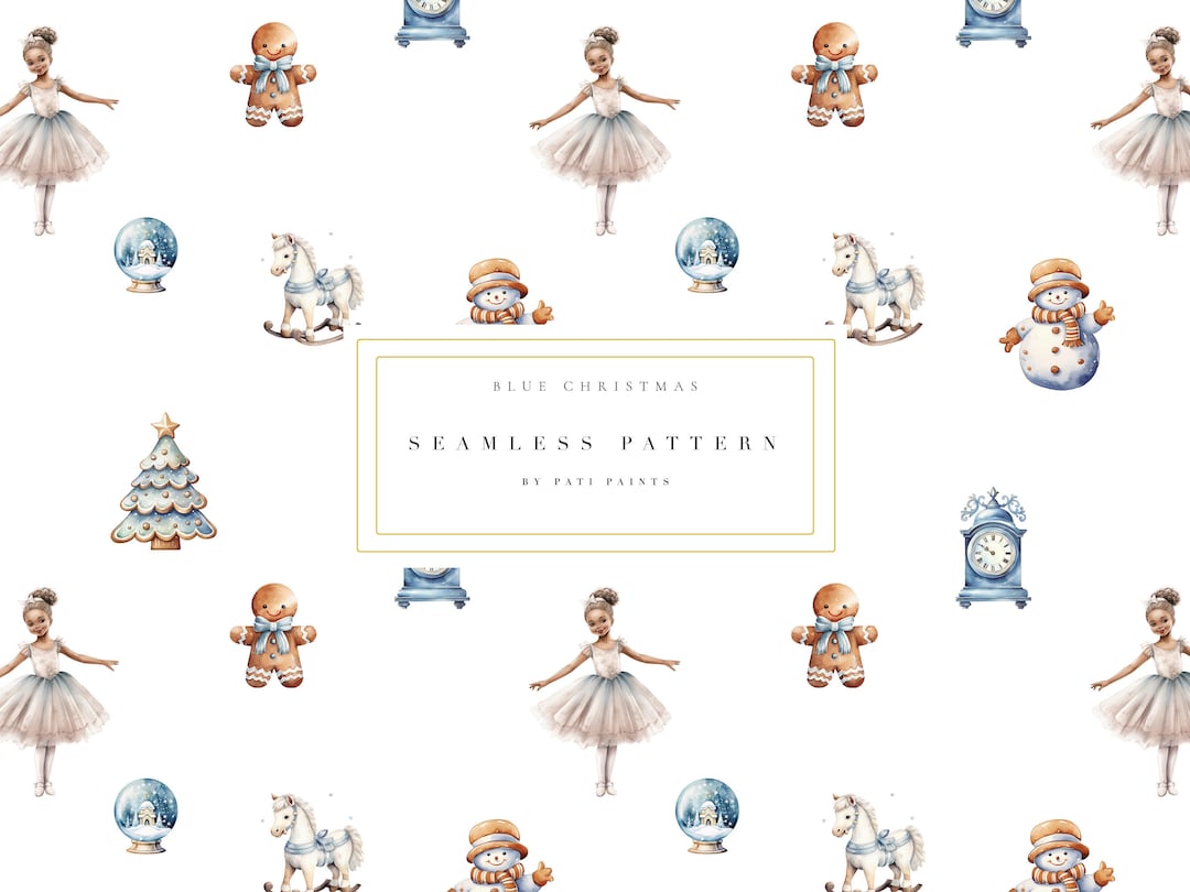 Blue Christmas Digital Paper - Scrapbooking - Christmas Holiday ...