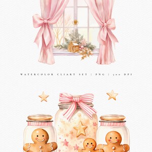 Pink Christmas Clipart Bundle - Watercolor Christmas Clipart - Winter ...