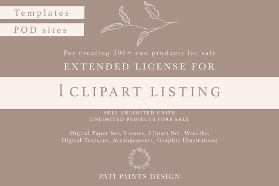 Extended License One Clipart for One Single Clipart or | Etsy