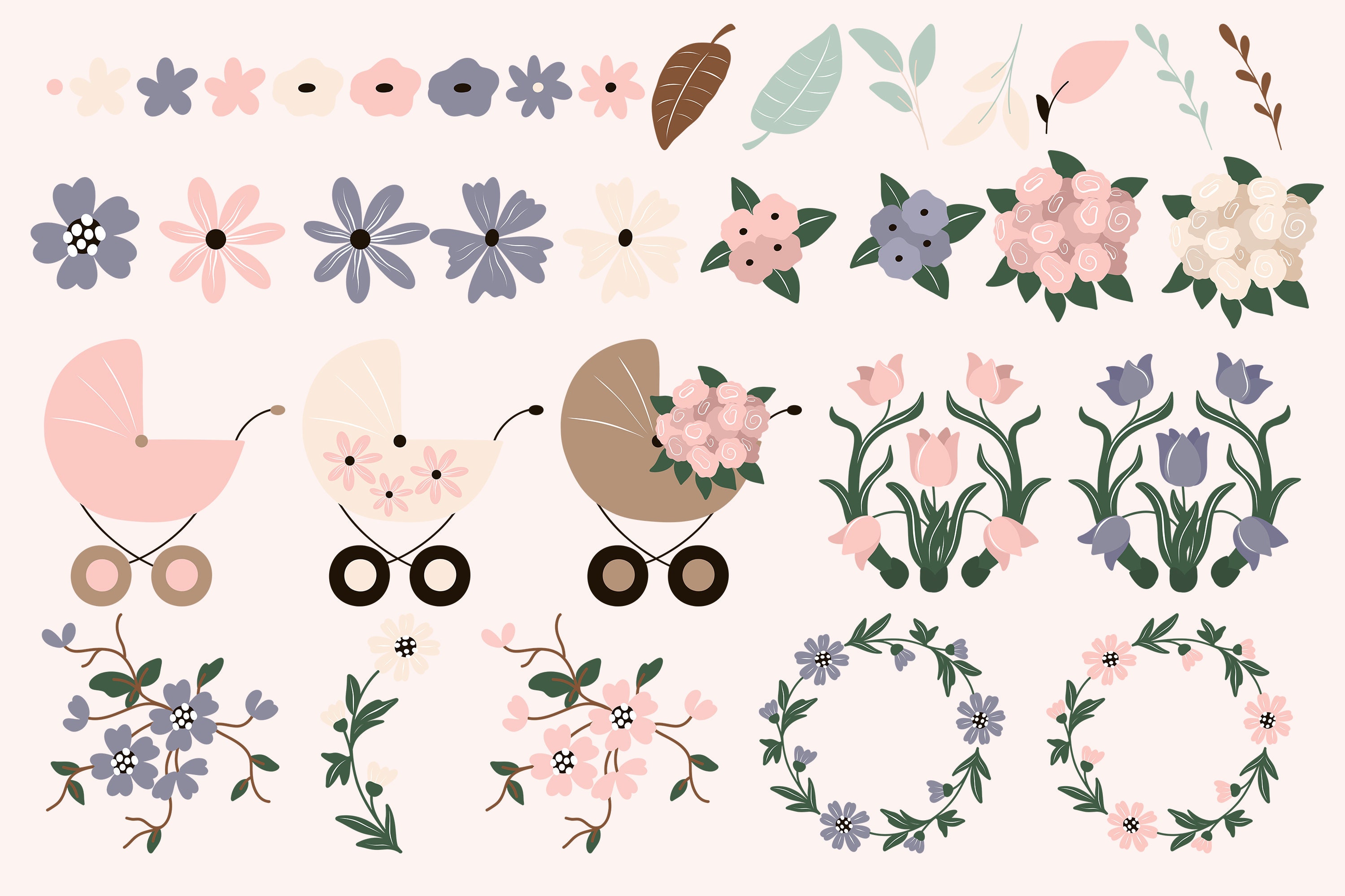 Mothers Day Clipart - Mothers Day PNG Vector Art - Seamless Pattern ...