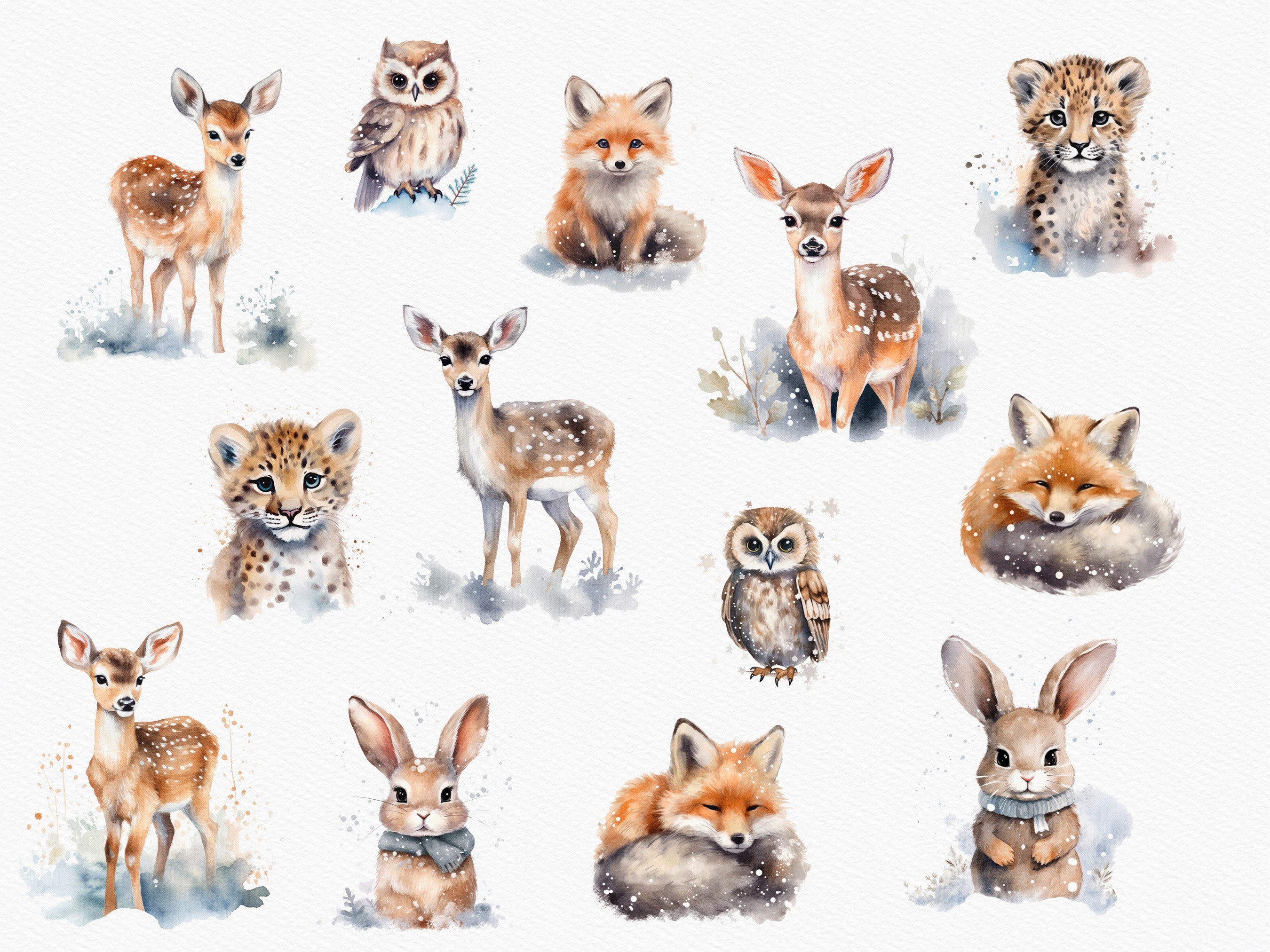 Winter Animals Clipart Bundle Watercolor Clipart Watercolor Animals ...