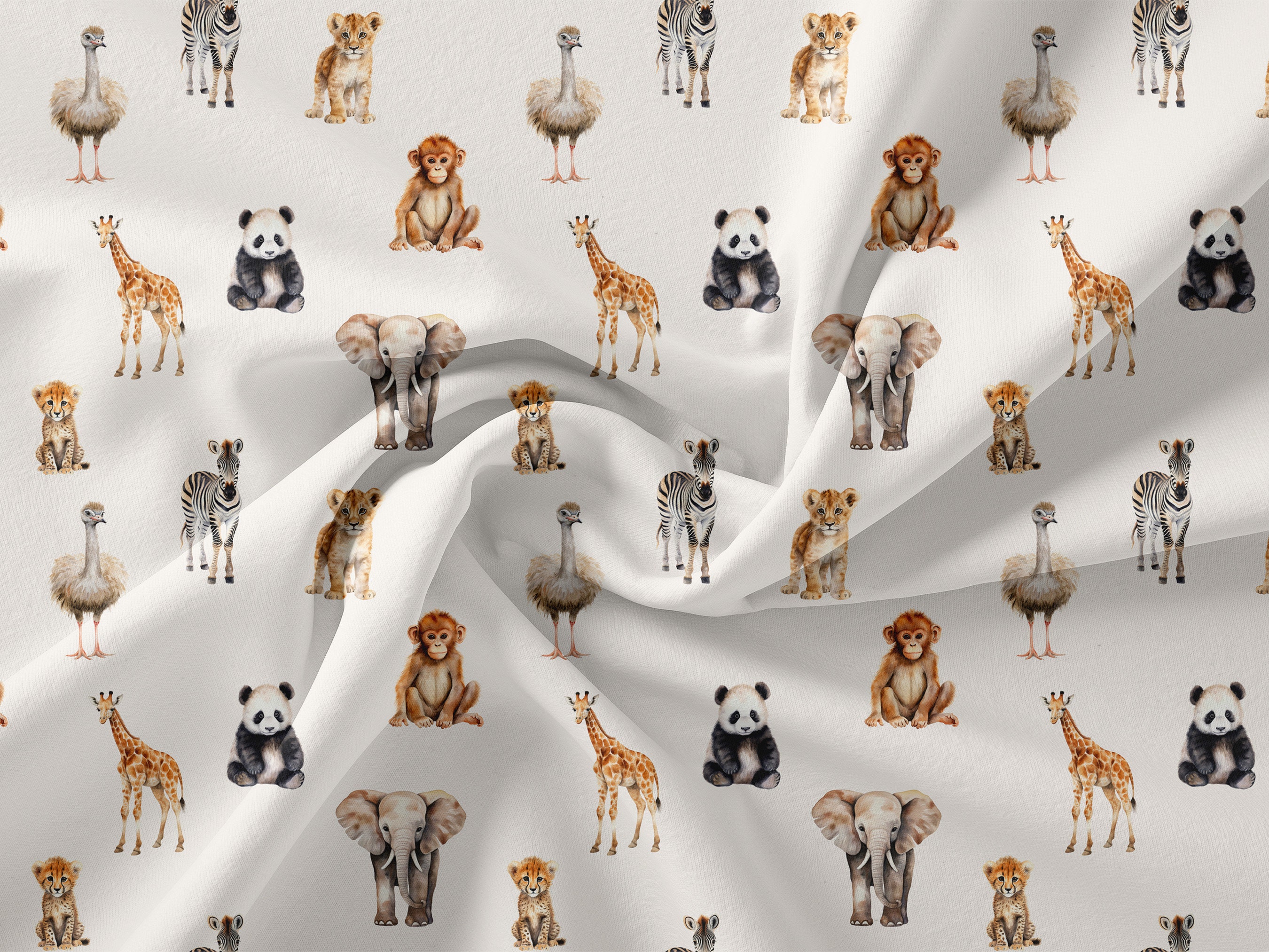 Safari Animals Seamless Pattern - Fabric for Kids - Digital Paper ...