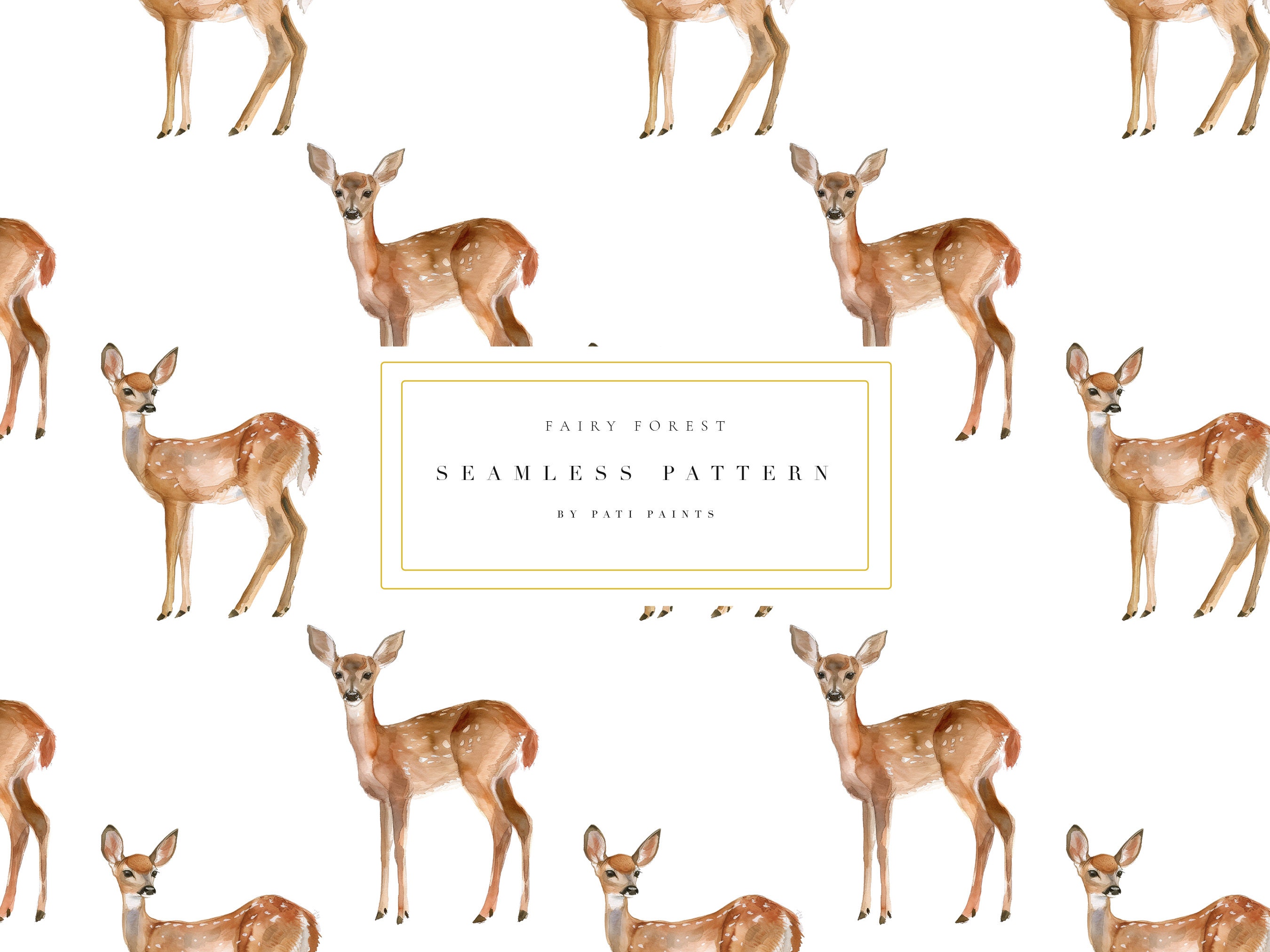 Watercolor Deer Digital Paper Digital Background Nursery Wallpaper ...