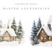 Winter Friends Clipart Set - Digital Background - Watercolor Seamless ...