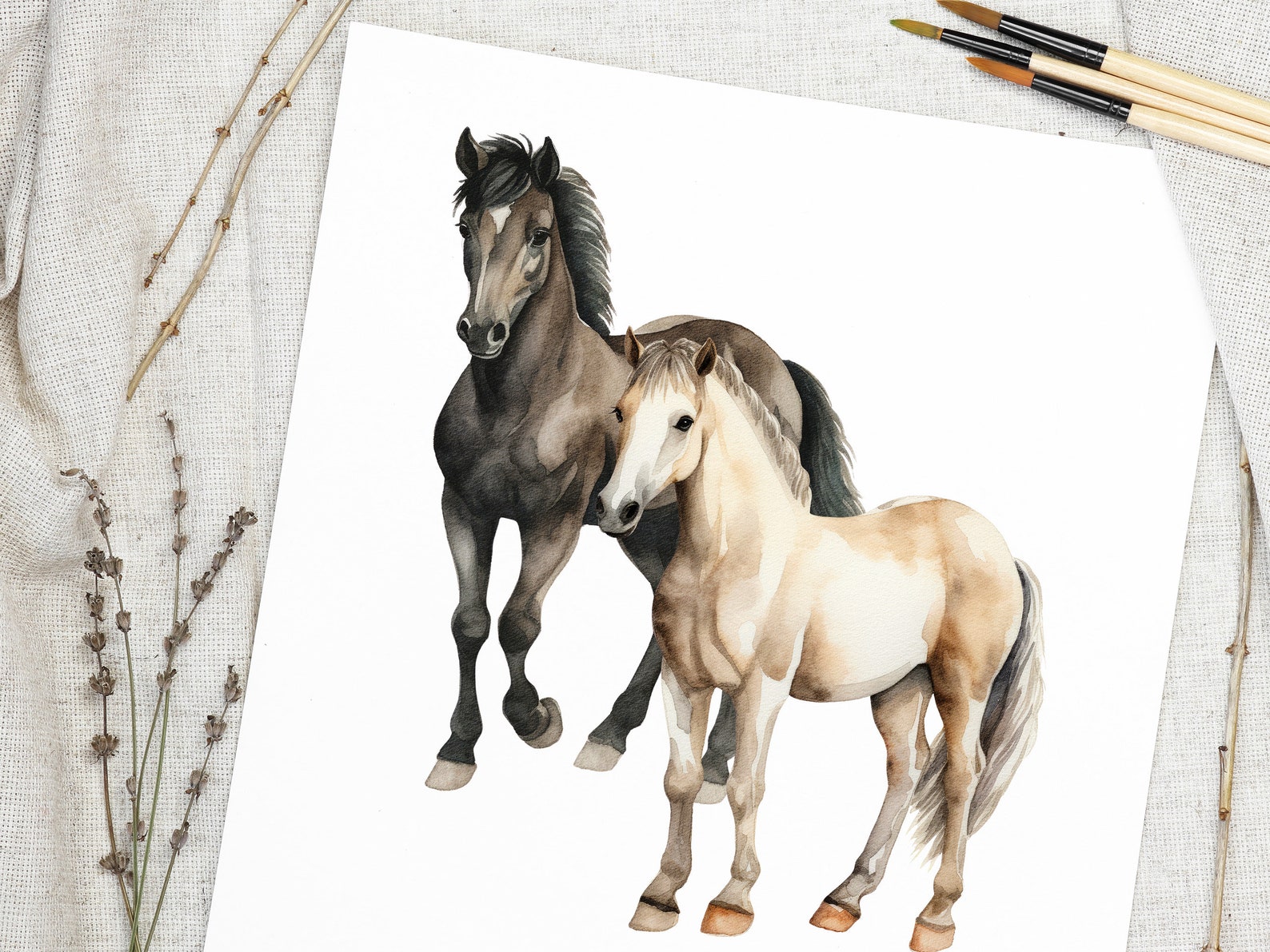 Watercolor Horse Clipart Bundle - Farm Animal Clipart - Nursery Wall ...