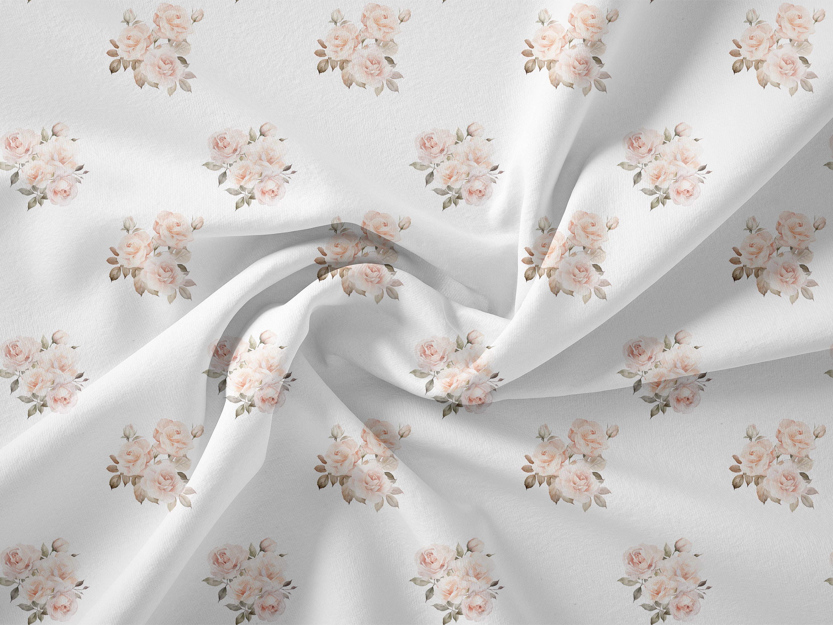 Watercolor Soft Roses Digital Paper Set Floral Seamless Pattern Wedding ...