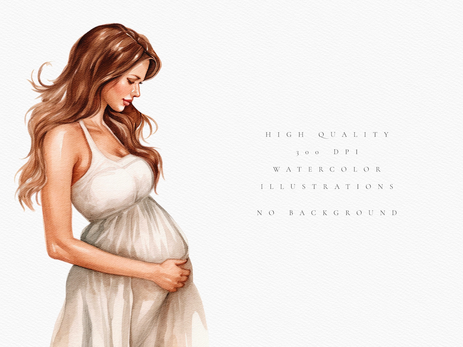 Watercolor Pregnant Women Clipart Bundle - Commercial Use - Pregnancy ...