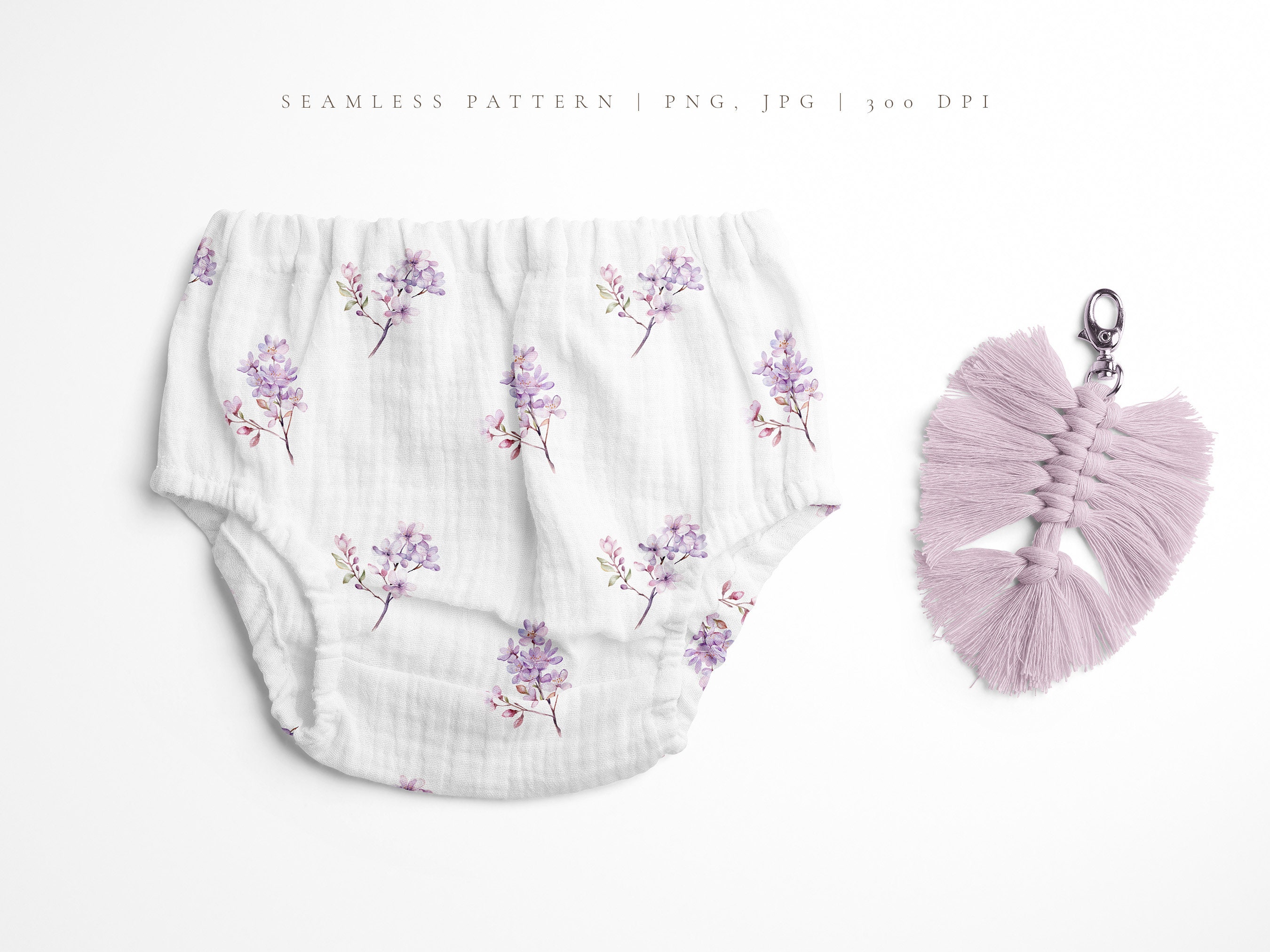 Purple Lilac Digital Paper Nursery Decor Floral Seamless Pattern ...