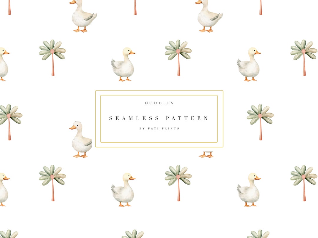 Doodle Animals Watercolor Digital Paper - Scrapbooking - Digital ...