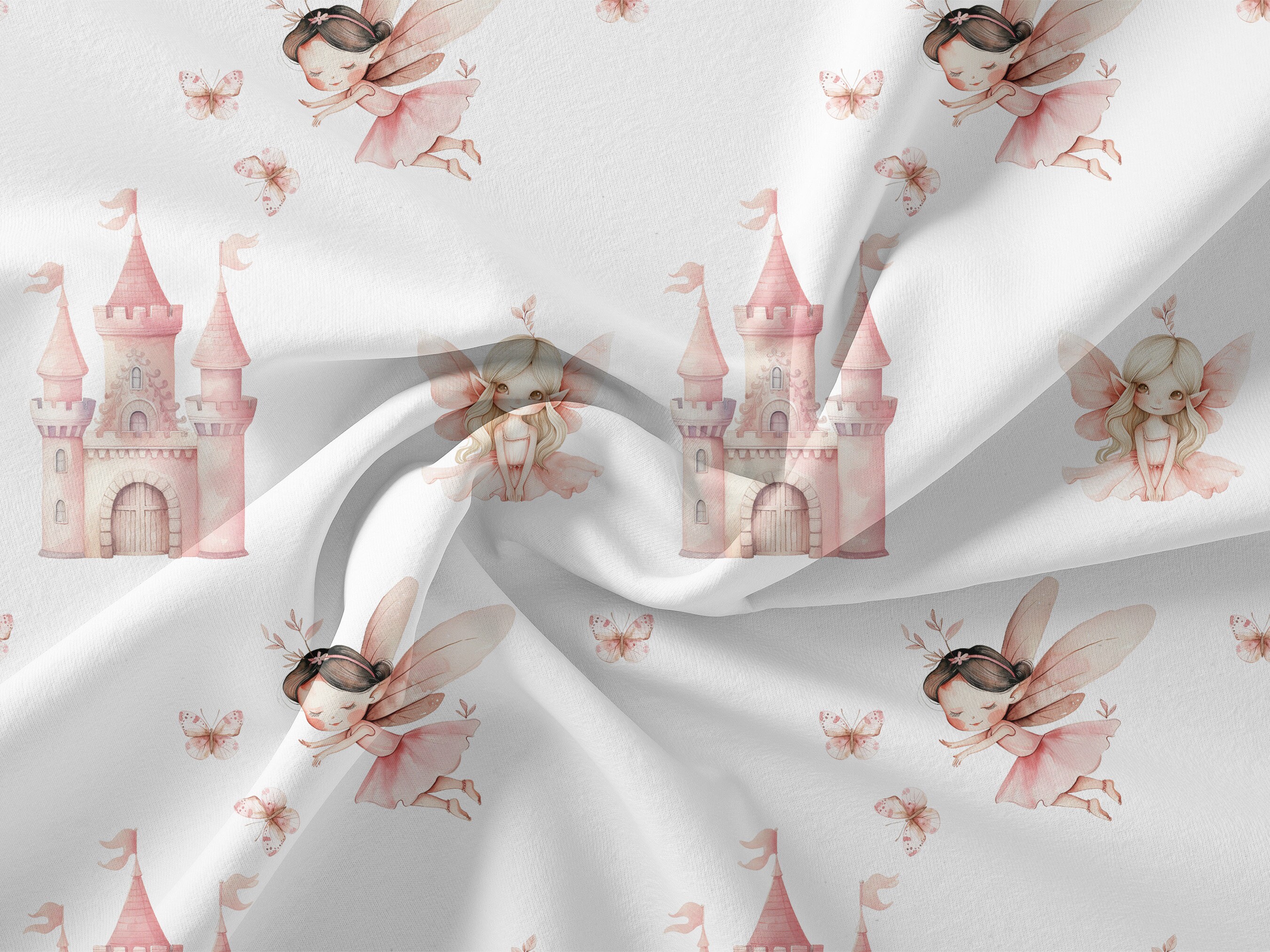 Pink Fairy Digital Paper Watercolor Paper Nursery Digital Background ...