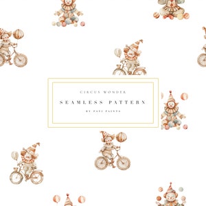 Cute Circus Clown Digital Paper - Nursery Paper - Digital Background ...