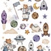 Watercolor Astronaut Cute Bear Digital Clipart for Commercial Use ...
