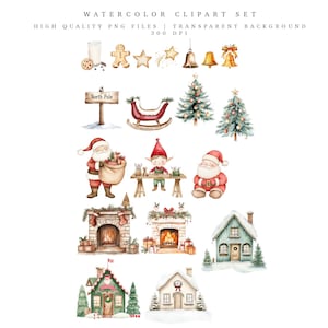 Watercolor Christmas Joy Clipart Bundle Digital Download Merry ...