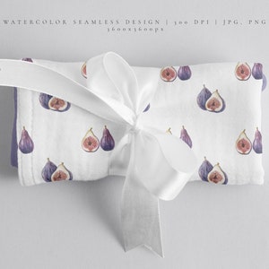 Watercolor Fig Digital Paper - Fruit Seamless Pattern - Watecolor Fruit ...