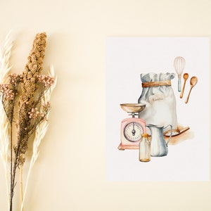Baking Supplies Clipart Bundle - Watercolor Baking Clipart - Cooking ...