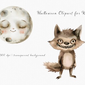 Watercolor Cute Halloween Clipart Bundle for Kids - Monster Clipart ...