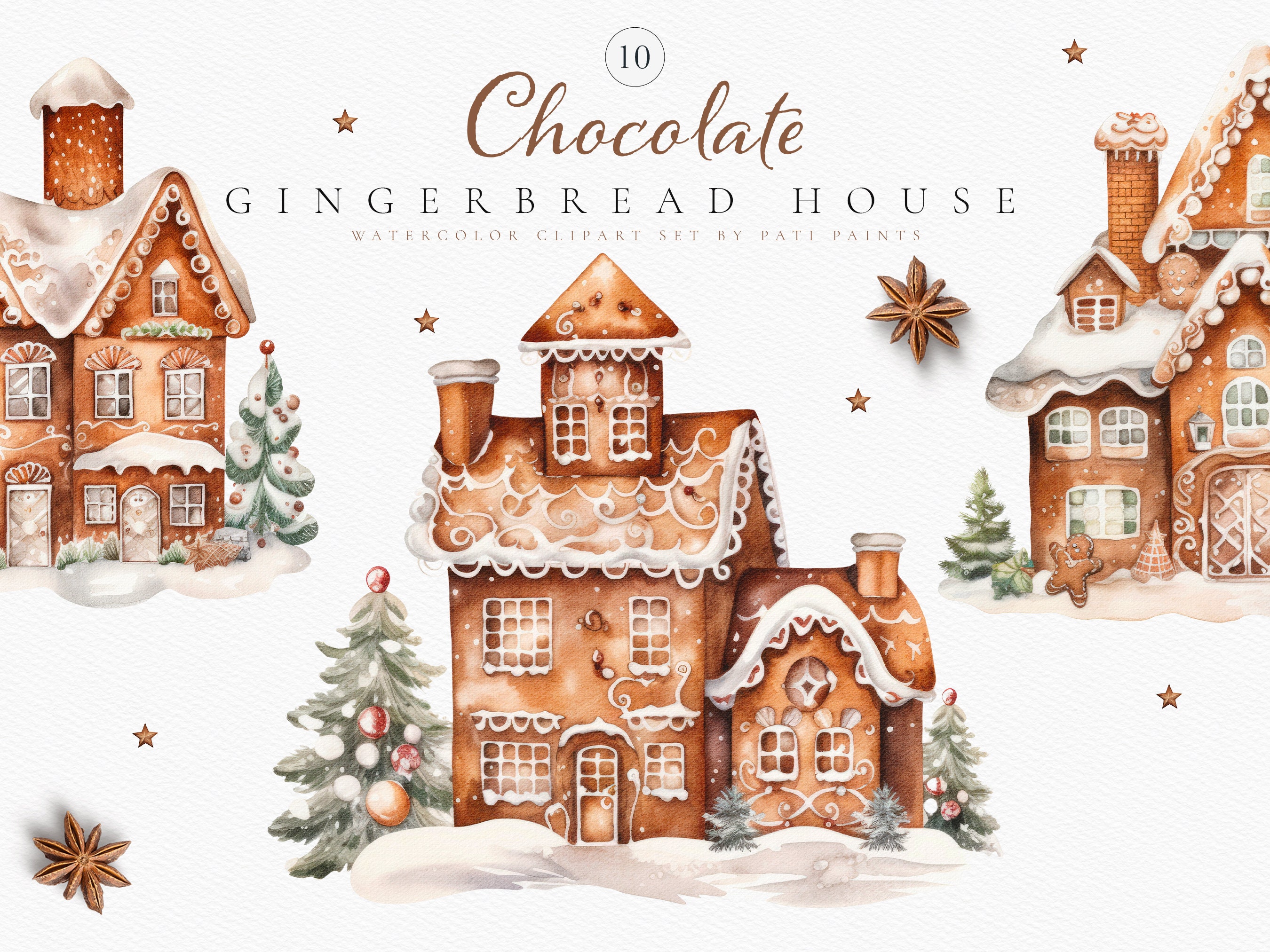 Christmas Gingerbread House Clipart Winter Clipart Christmas Cookies ...