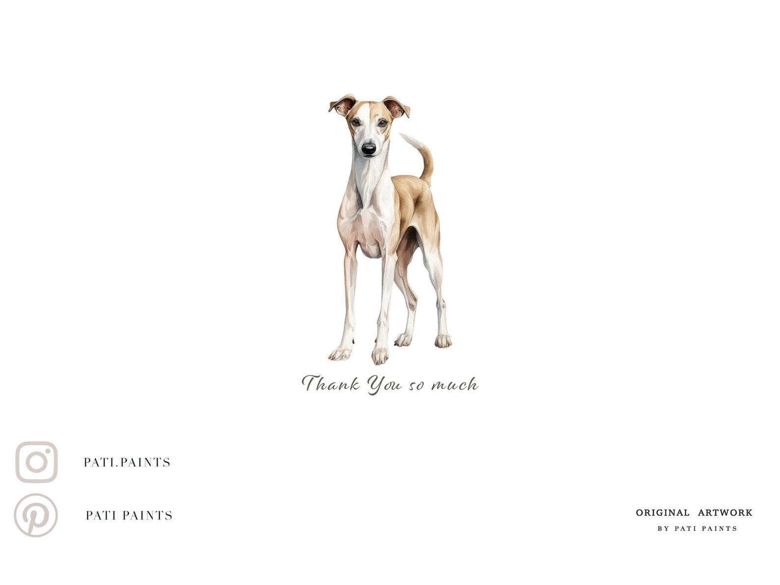 Whippet Dog Watercolor Clipart Set for Commercial Use - Whippet Dog ...