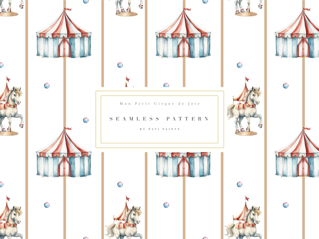 Watercolor Circus Digital Paper - Digital Background - Scrapbooking ...