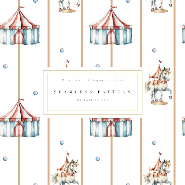 Circus Digital Paper - Etsy