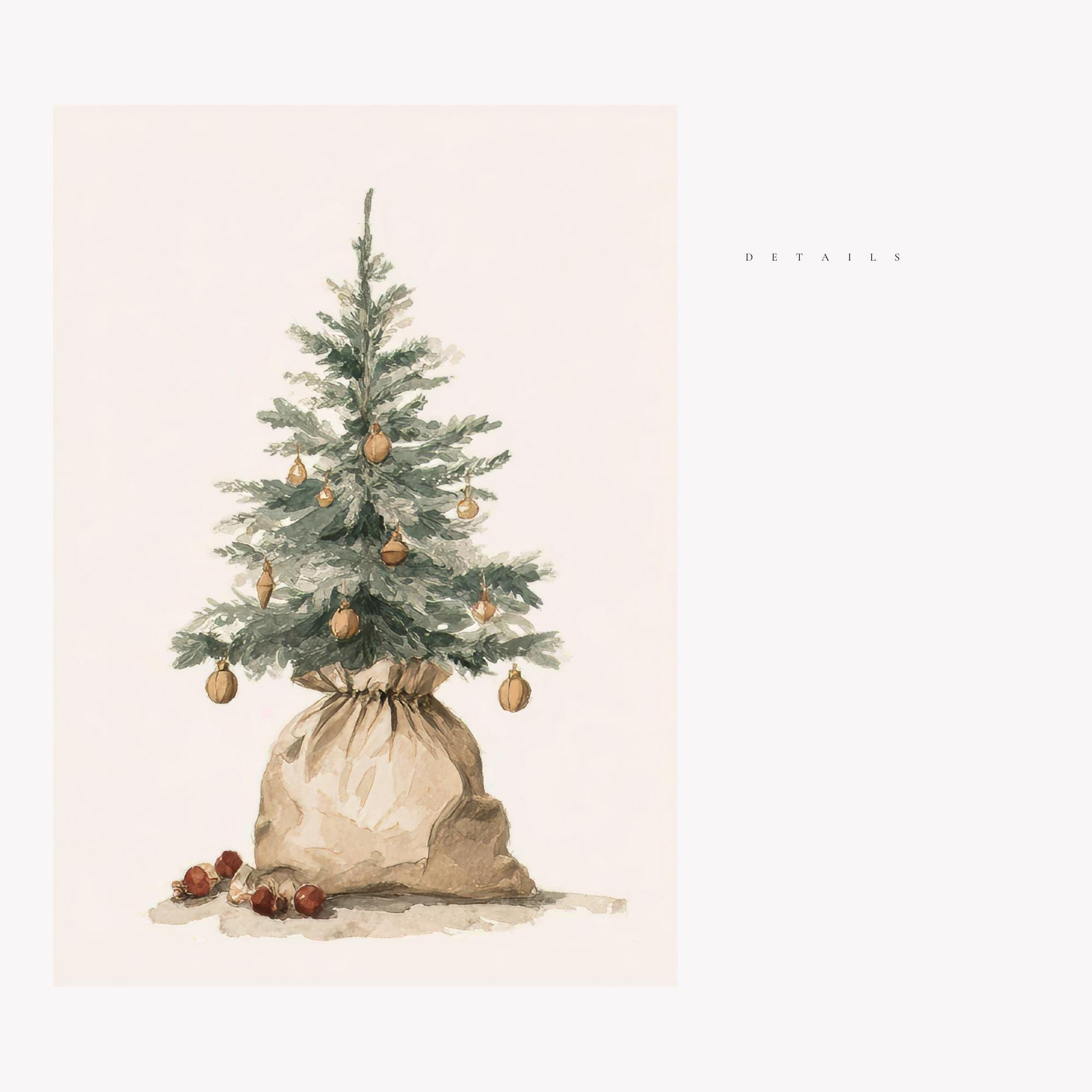 Watercolor Red Retro Christmas Clipart, Vintage Watercolor Xmas PNG ...