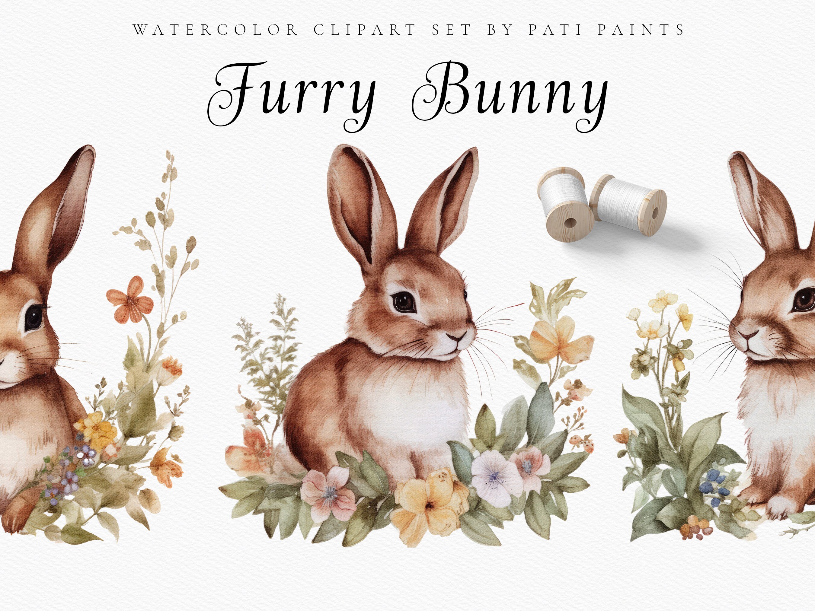 Watercolor Rabbit Clipart for Baby Shower Invite Nursery Art Happy ...