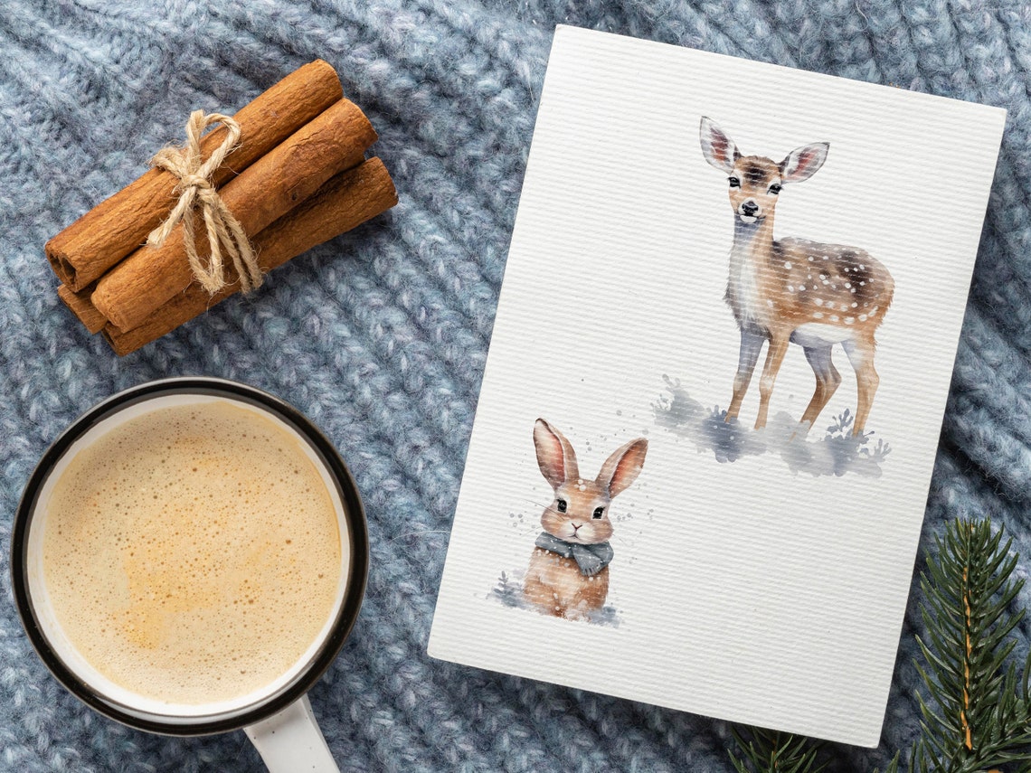 Winter Animals Clipart Bundle Watercolor Clipart Watercolor Animals ...