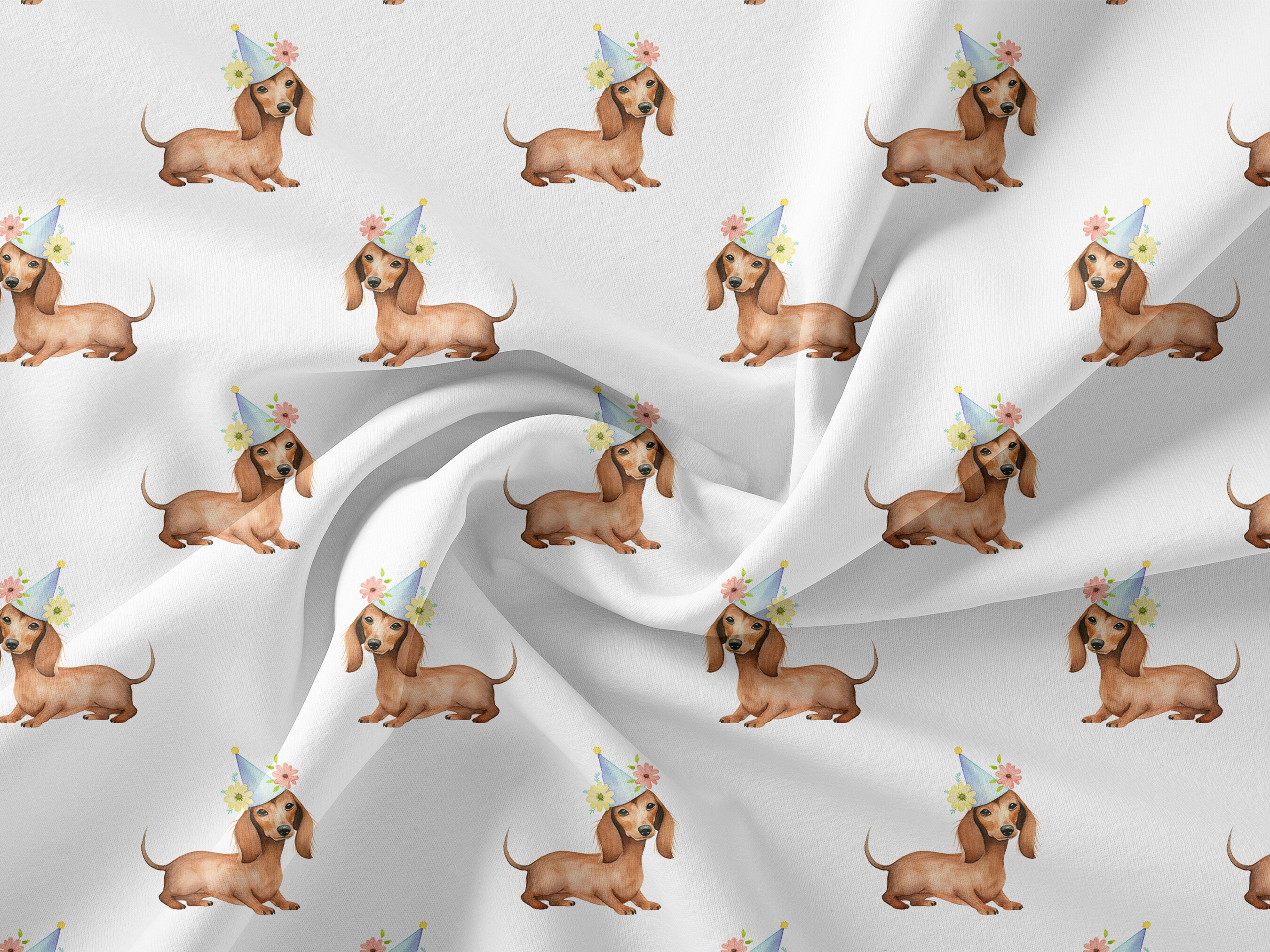 Cute Dachshund Digital Paper Watercolor Baby Shower Wallpaper ...