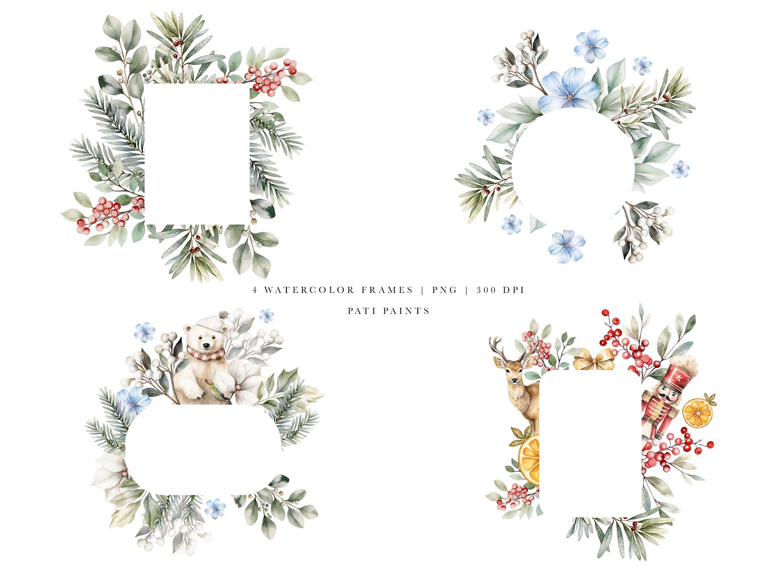 Christmas Magic Watercolor Clipart for Merry Christmas Cards Christmas ...