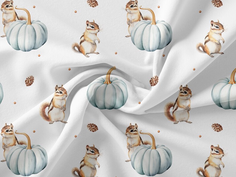 Cute Chipmunks Digital Paper Exclusive License for Fabric Seamless ...