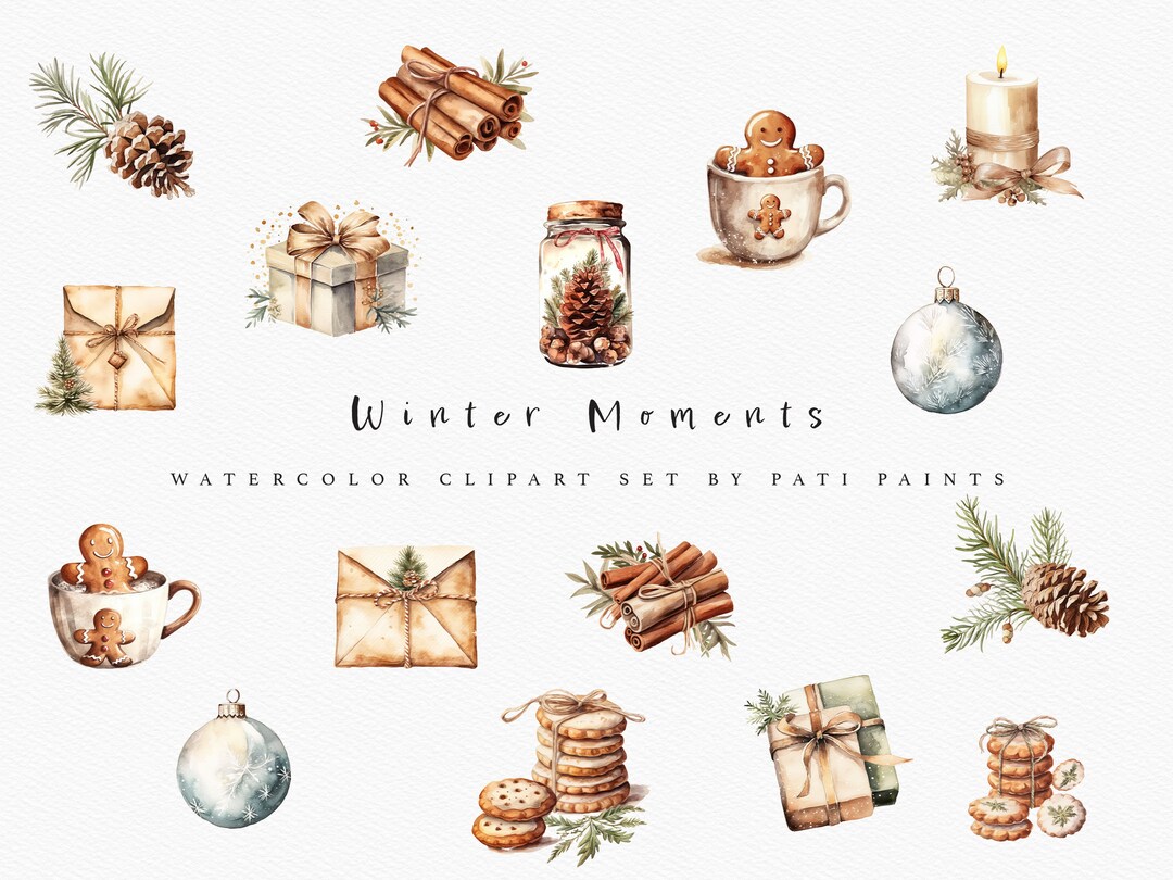 Winter Clipart Set for Christmas Gift - Holiday Season Clipart ...