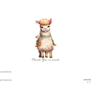Happy Llama Watercolor Clipart Set for Baby Shower Invite - Kid Digital ...