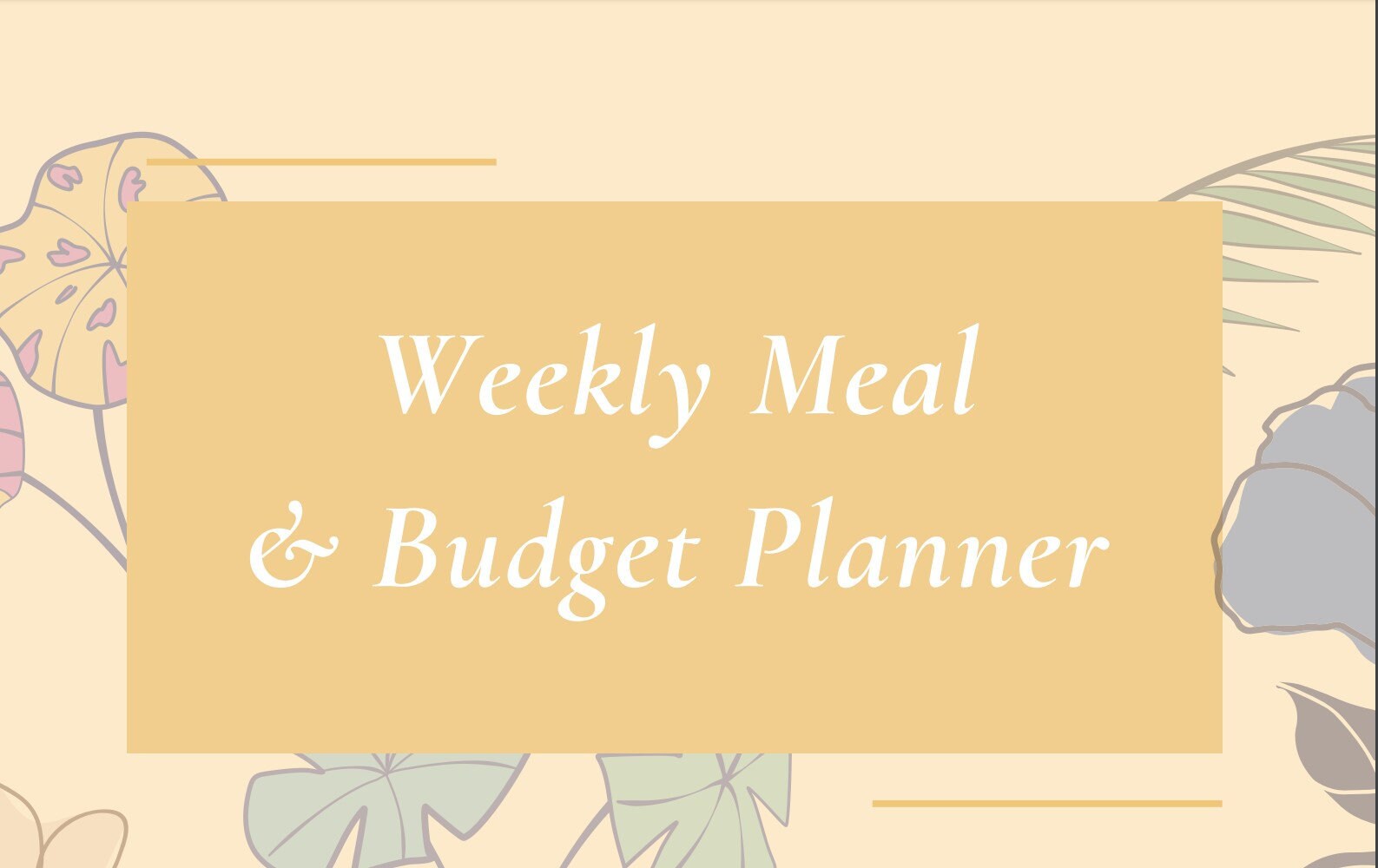 Printable Weekly Meal & Budget Planner - Etsy
