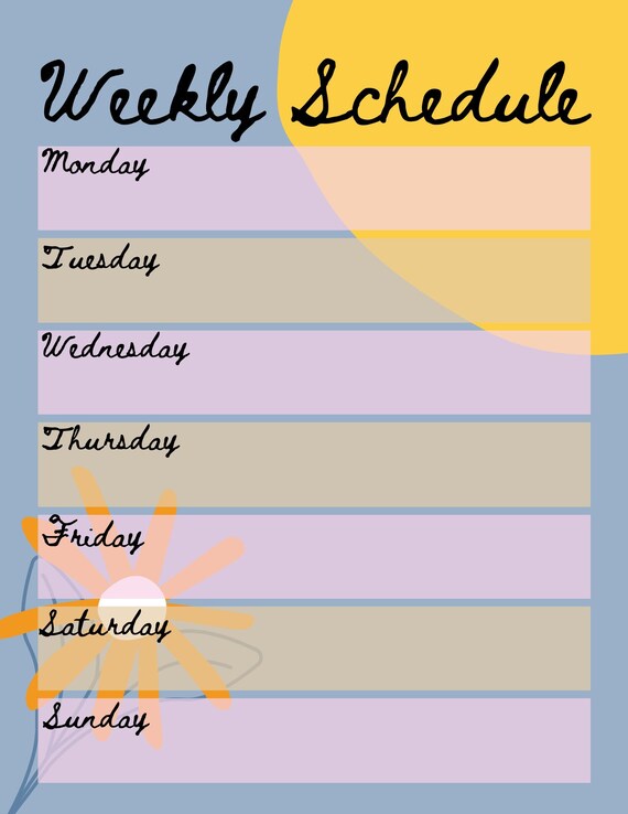 Weekly Sunshine Planner Page Digital Download - Etsy