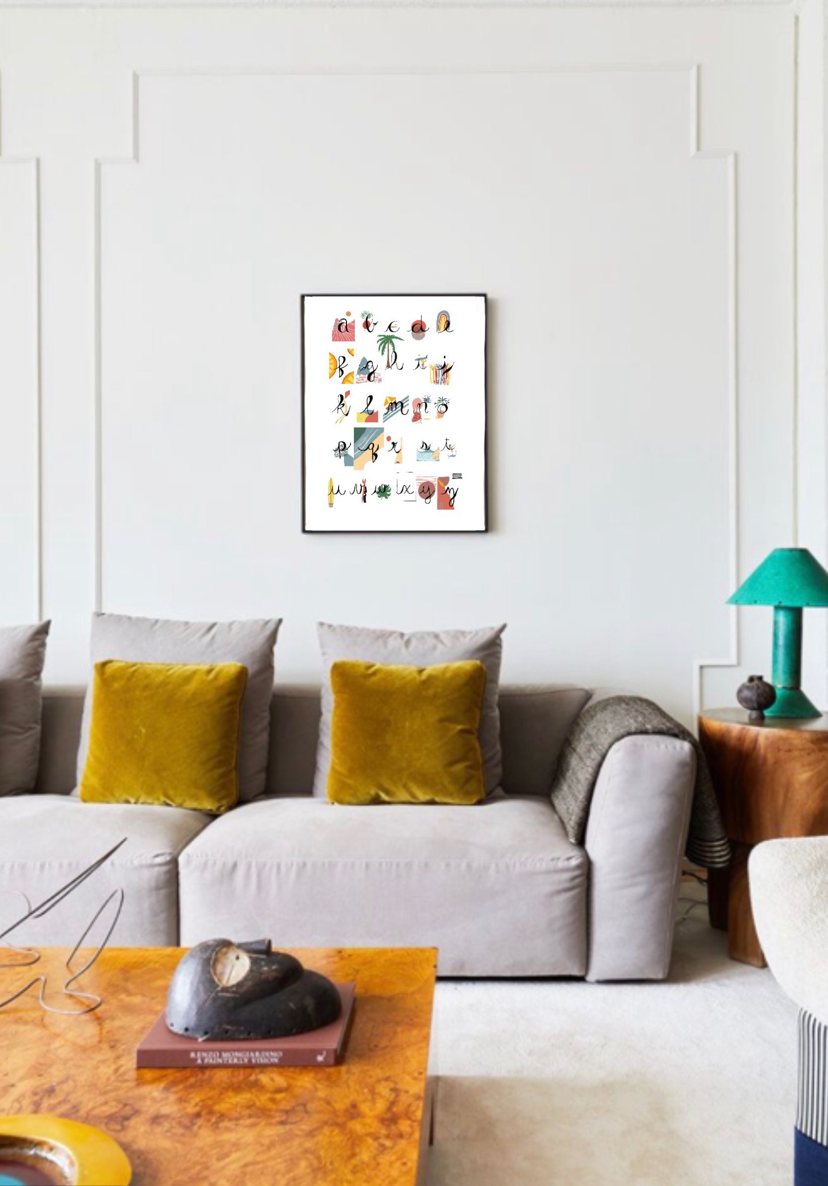 Minimal Surfing Alphabet Printable | Alphabet | Beach | Abstract | Home ...