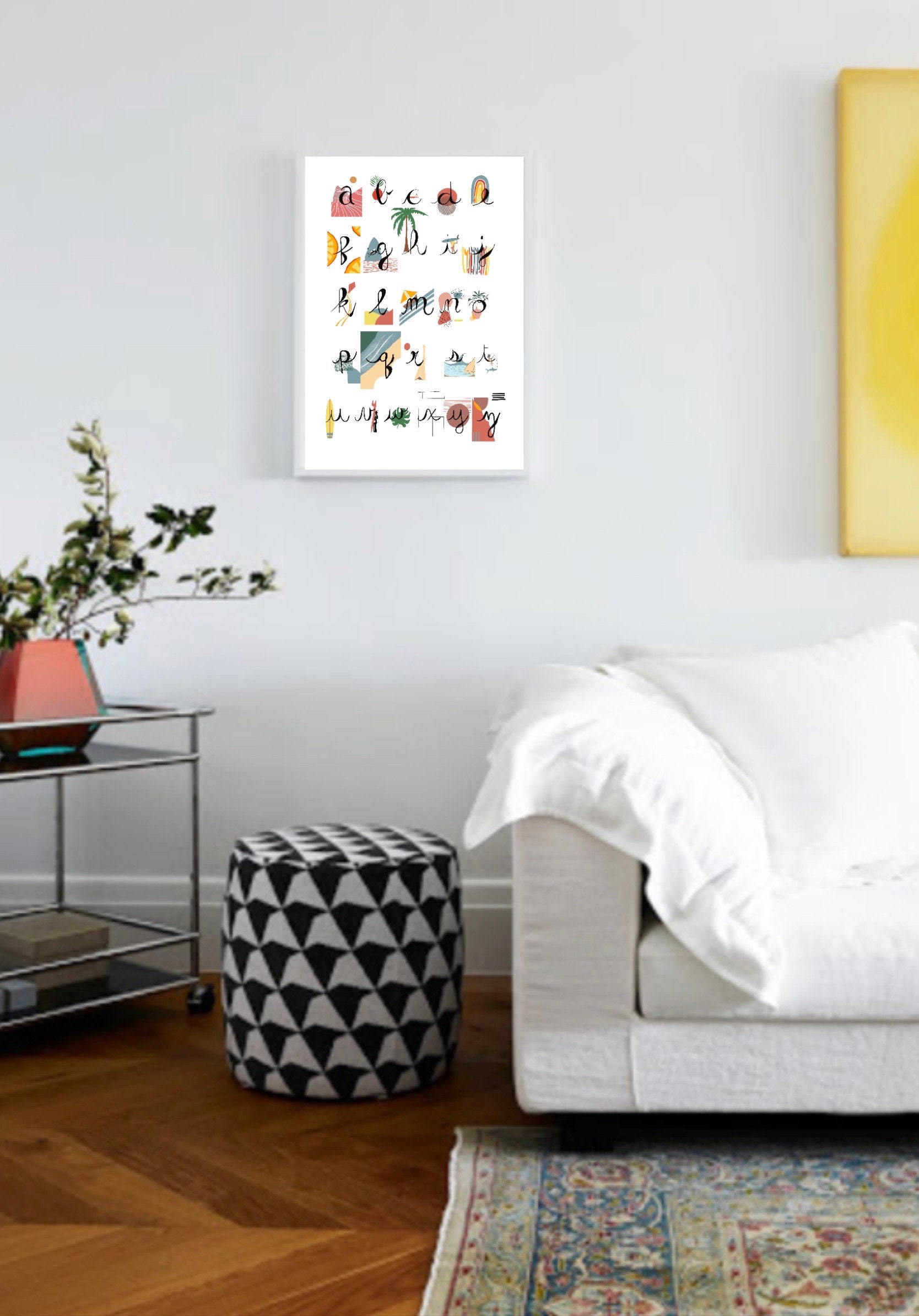 Minimal Surfing Alphabet Printable | Alphabet | Beach | Abstract | Home ...