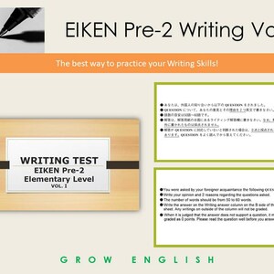 EIKEN PRE-2 Writing Worksheets with Sample Answers and Tips | Etsy