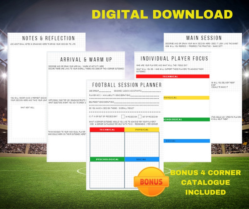 Football Coaching Planner Template | Session Plan Template for Coaches ...